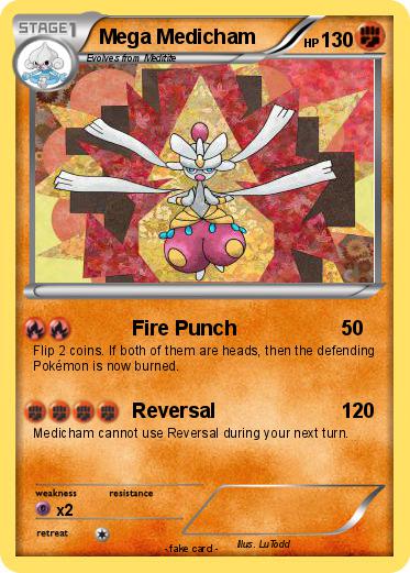Pokémon Mega Medicham 1 1 - Fire Punch - My Pokemon Card