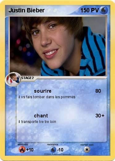 Pokémon Justin Bieber 145 145 - sourire - Ma carte Pokémon