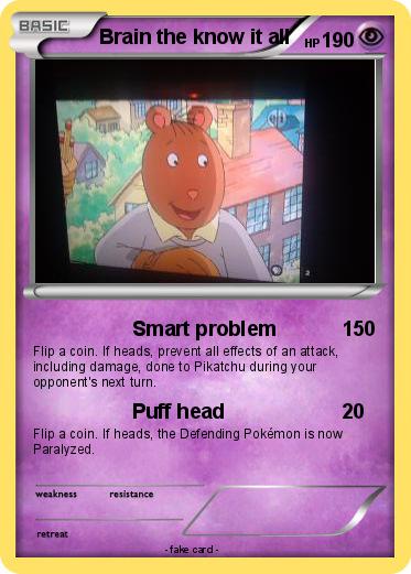 Pokémon Brain the know it all - Smart problem - My Pokemon Card