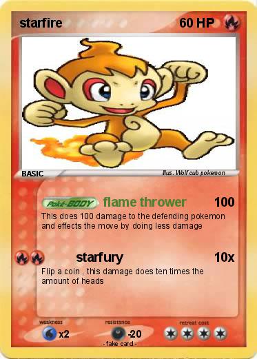 Pokémon starfire 116 116 - flame thrower - My Pokemon Card