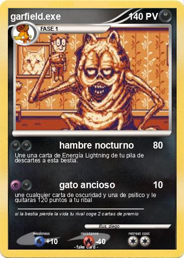 Pokémon garfield exe 1 1 - hambre nocturno - Mi carta pokémon