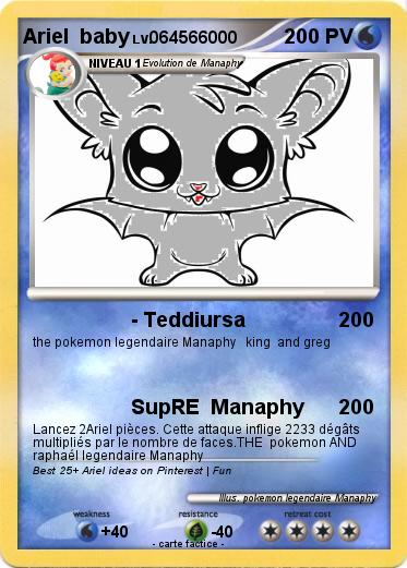 Pokémon Ariel baby 2 2 - - Teddiursa - Ma carte Pokémon