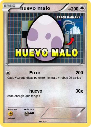 Pokémon huevo malo - Error - Mi carta pokémon