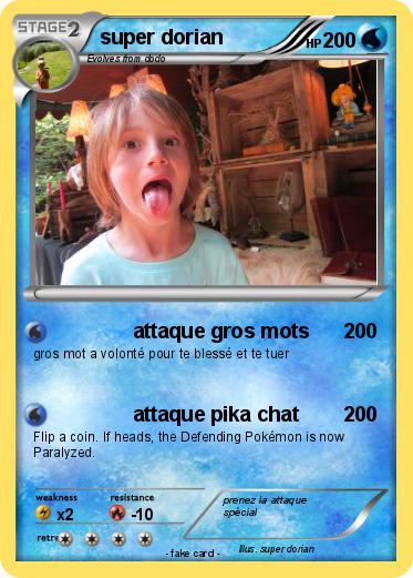 Pokémon super dorian - attaque gros mots - My Pokemon Card