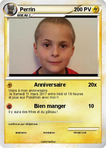 Pokémon Perrin 5 5 - Anniversaire - Ma carte Pokémon