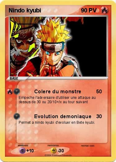 Pokémon Nindo kyubi - Colere du monstre - Ma carte Pokémon