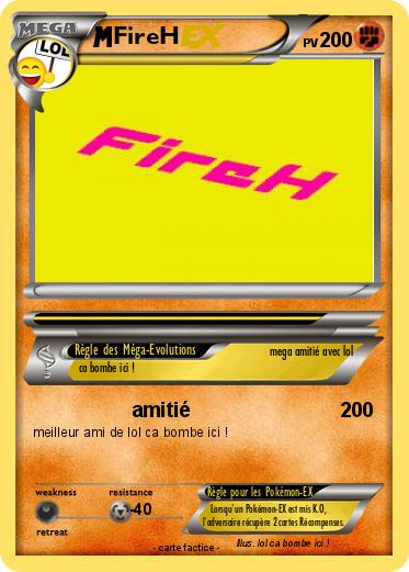 Pokémon FireH - amitié - Ma carte Pokémon