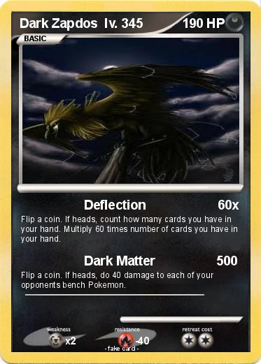 Pokémon Dark Zapdos lv 345 345 - Deflection 60x - My Pokemon Card