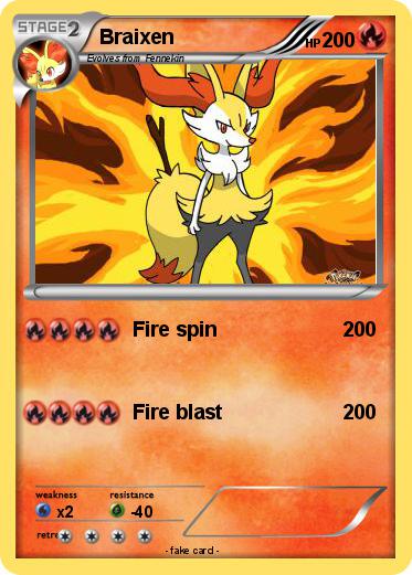 Pokémon Braixen 80 80 - Fire spin - My Pokemon Card