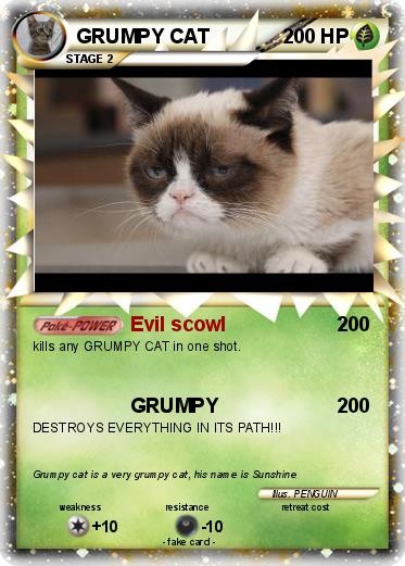Pokémon GRUMPY CAT 273 273 - Evil scowl - My Pokemon Card