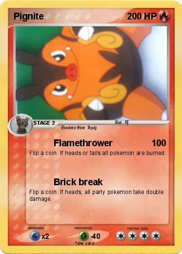 Pokémon Pignite 253 253 - Flamethrower - My Pokemon Card