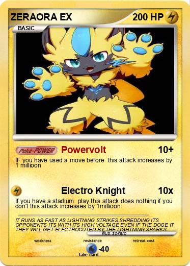 Pokémon ZERAORA EX 4 4 - Powervolt - My Pokemon Card