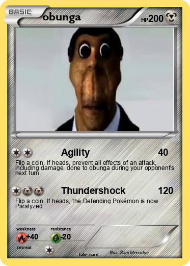 Pokémon obunga 55 55 - Agility - My Pokemon Card