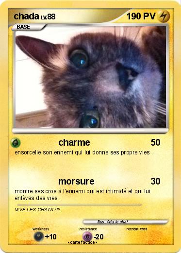 Pokémon chada - charme - Ma carte Pokémon