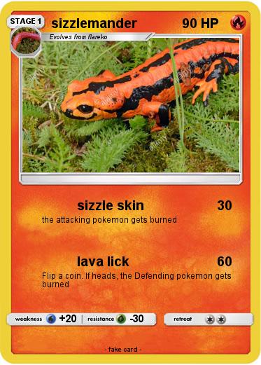 Pokémon sizzlemander 1 1 - sizzle skin - My Pokemon Card