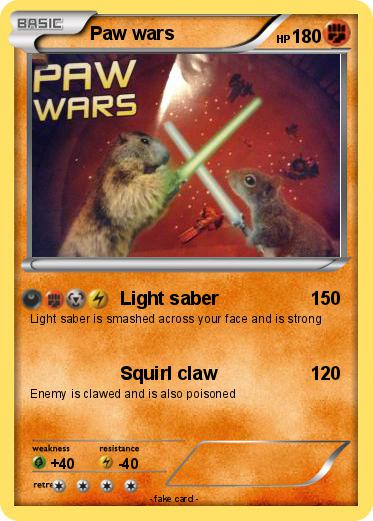 Pokémon Paw wars 1 1 - Light saber - My Pokemon Card