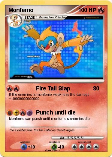 Pokémon Monferno 103 103 - Fire Tail Slap - My Pokemon Card