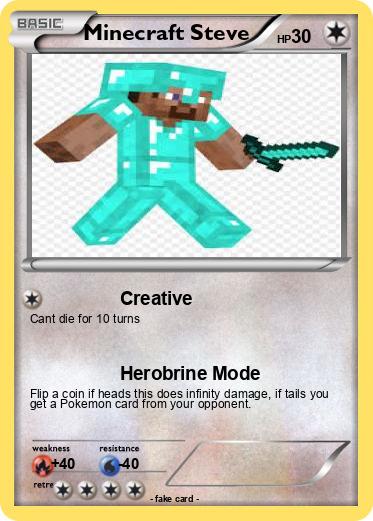 Pokémon Minecraft Steve 100 100 - Creative - My Pokemon Card
