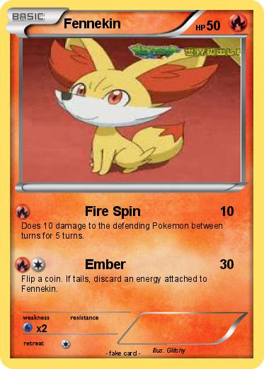 Pokémon Fennekin 322 322 - Fire Spin - My Pokemon Card