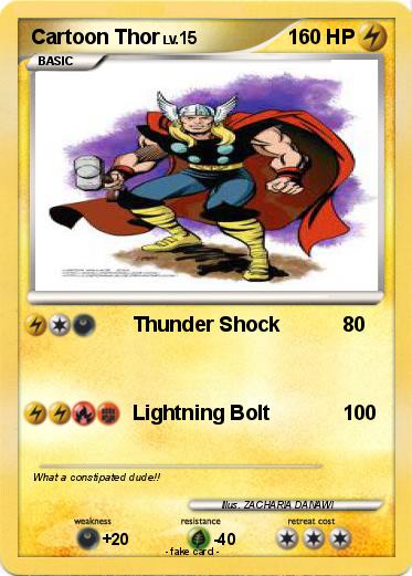 Pokémon Cartoon Thor - Thunder Shock - My Pokemon Card