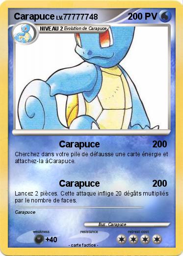 Pokémon Carapuce 250 250 - Carapuce - Ma carte Pokémon