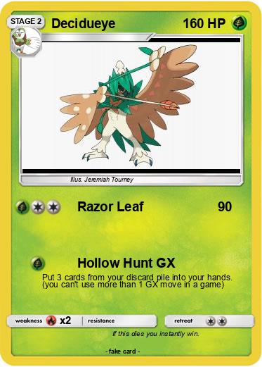 Pokémon Decidueye 142 142 - Razor Leaf - My Pokemon Card