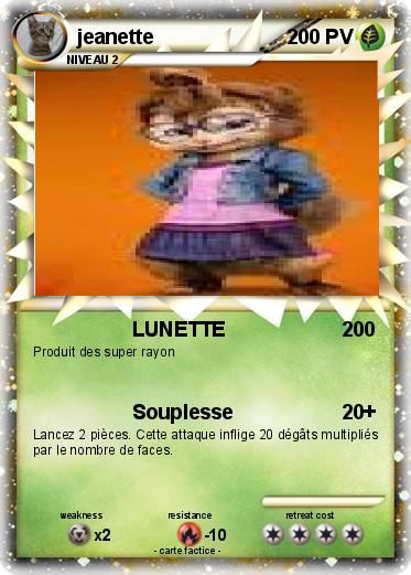 Pokémon jeanette 6 6 - LUNETTE - Ma carte Pokémon