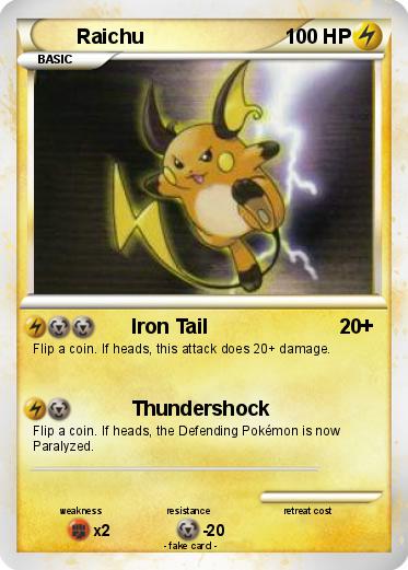 Pokémon Raichu 4016 4016 - Iron Tail - My Pokemon Card