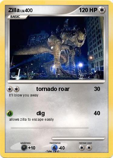 Pokémon Zilla 102 102 - tornado roar - My Pokemon Card
