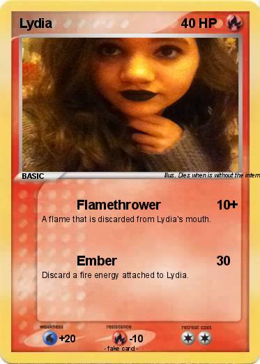 Pokémon Lydia 60 60 - Flamethrower - My Pokemon Card