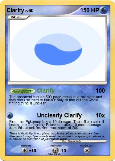 Pokémon Correctness 2 2 - Clarify - My Pokemon Card