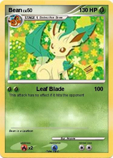 Pokémon Bean 88 88 - Leaf Blade - My Pokemon Card