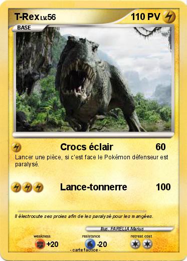 Pokémon T Rex 626 626 - Crocs éclair - Ma carte Pokémon