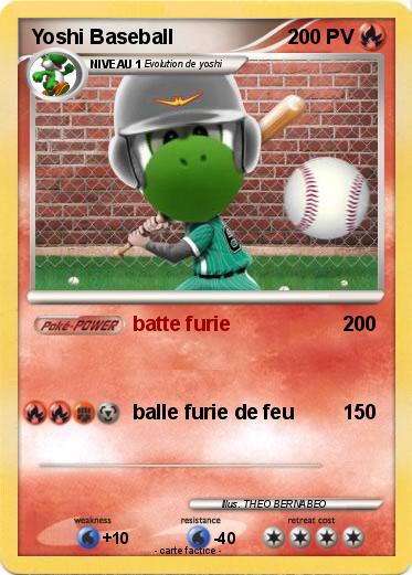 Pokémon Yoshi Baseball 2 2 - batte furie - Ma carte Pokémon