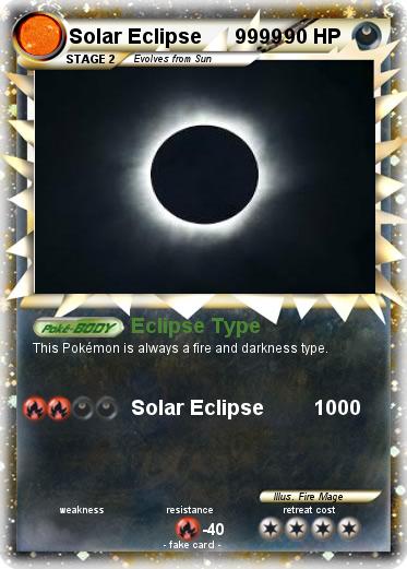 Pokémon Solar Eclipse 9999 9999 - Eclipse Type - My Pokemon Card