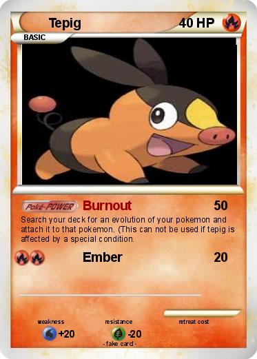 Pokémon Tepig 673 673 - Burnout - My Pokemon Card