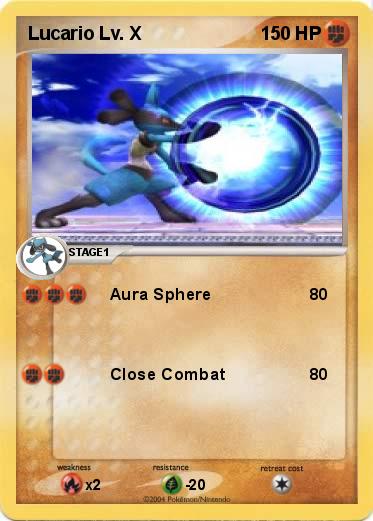 Pokémon Lucario Lv X 32 32 - Aura Sphere - My Pokemon Card