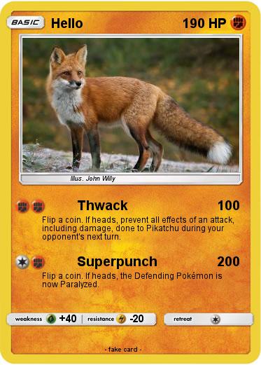 Pokémon Hello 970 970 - Thwack - My Pokemon Card