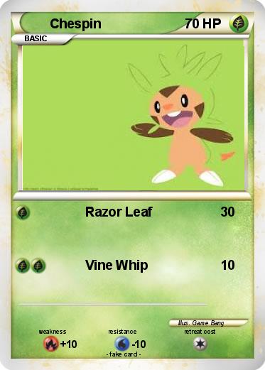 Pokémon Chespin 139 139 - Razor Leaf - My Pokemon Card