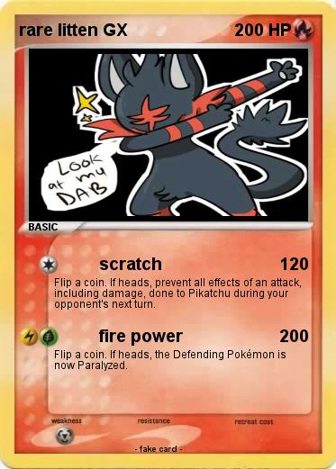 Pokémon rare litten GX - scratch - My Pokemon Card