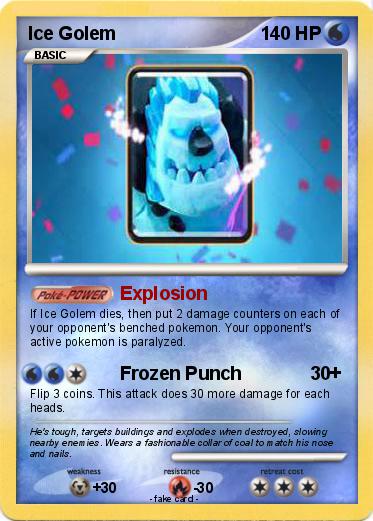 Pokémon Ice Golem 3 3 - Explosion - My Pokemon Card
