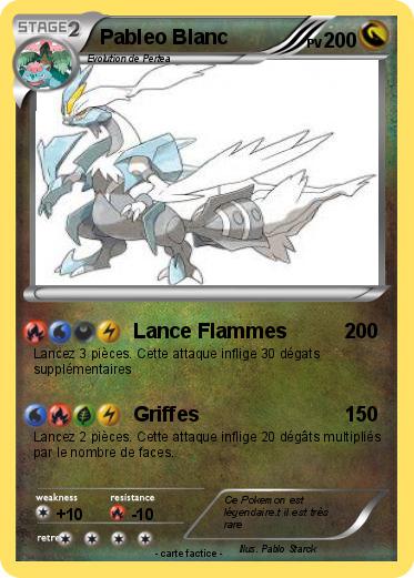 Pokémon Pableo Blanc - Lance Flammes - Ma carte Pokémon