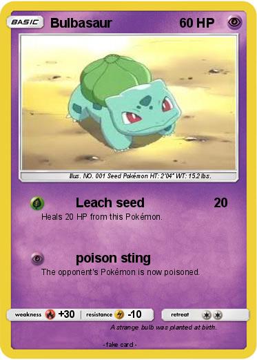 Pokémon Bulbasaur 1882 1882 - Leach seed - My Pokemon Card
