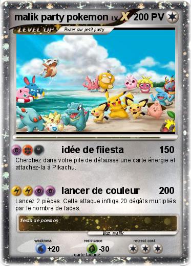 Pokémon malik party pokemon - idée de fiiesta - Ma carte Pokémon