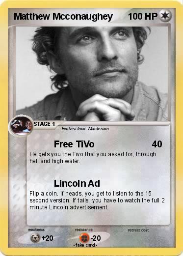 Pokémon Matthew Mcconaughey - Free TiVo - My Pokemon Card
