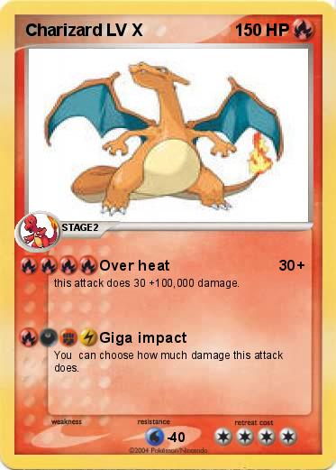 Pokémon Charizard LV X 45 45 - Over heat - My Pokemon Card