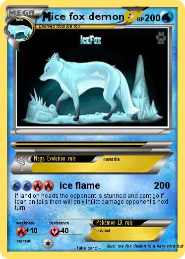 Pokémon ice fox demon - ice flame - My Pokemon Card