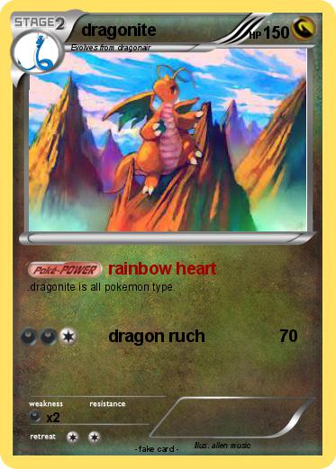 Pokémon dragonite 627 627 - rainbow heart - My Pokemon Card