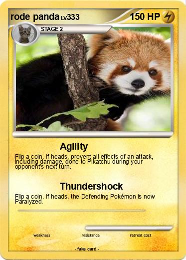 Pokémon rode panda 1 1 - Agility - My Pokemon Card