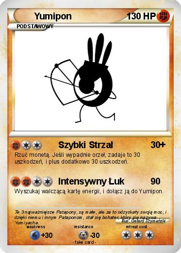 Pokémon Yumipon 6 6 - Szybki Strzał - Twoja własna karta pokemon